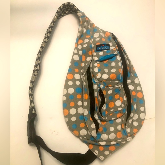 Kavu | Bags | Kavu Rope Sling Bag Polka Dots Adjustable Pink Blue White ...